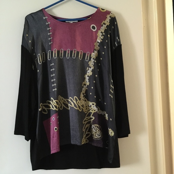 Rosanna Pellegrini | Tops | Rosanna Pellegrini Silk Scarf Print Blouse ...